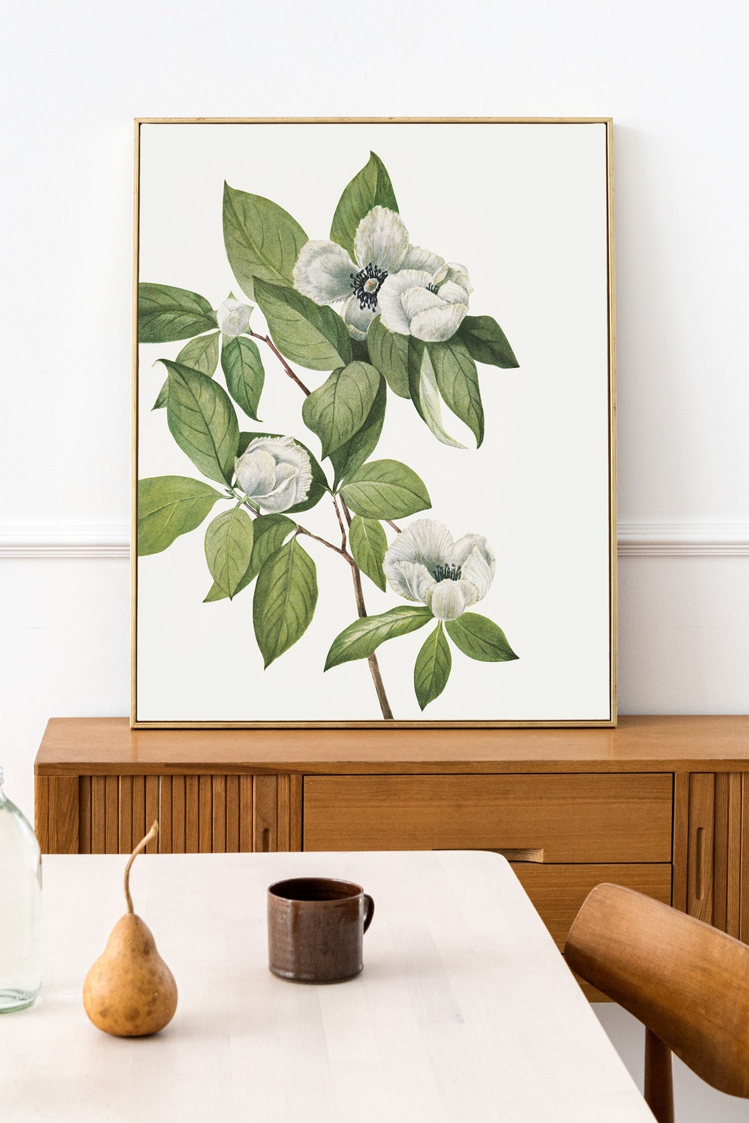 PRINTABLE Vintage Floral Wall Decor, Antique Flower Art for Kitchen or ...