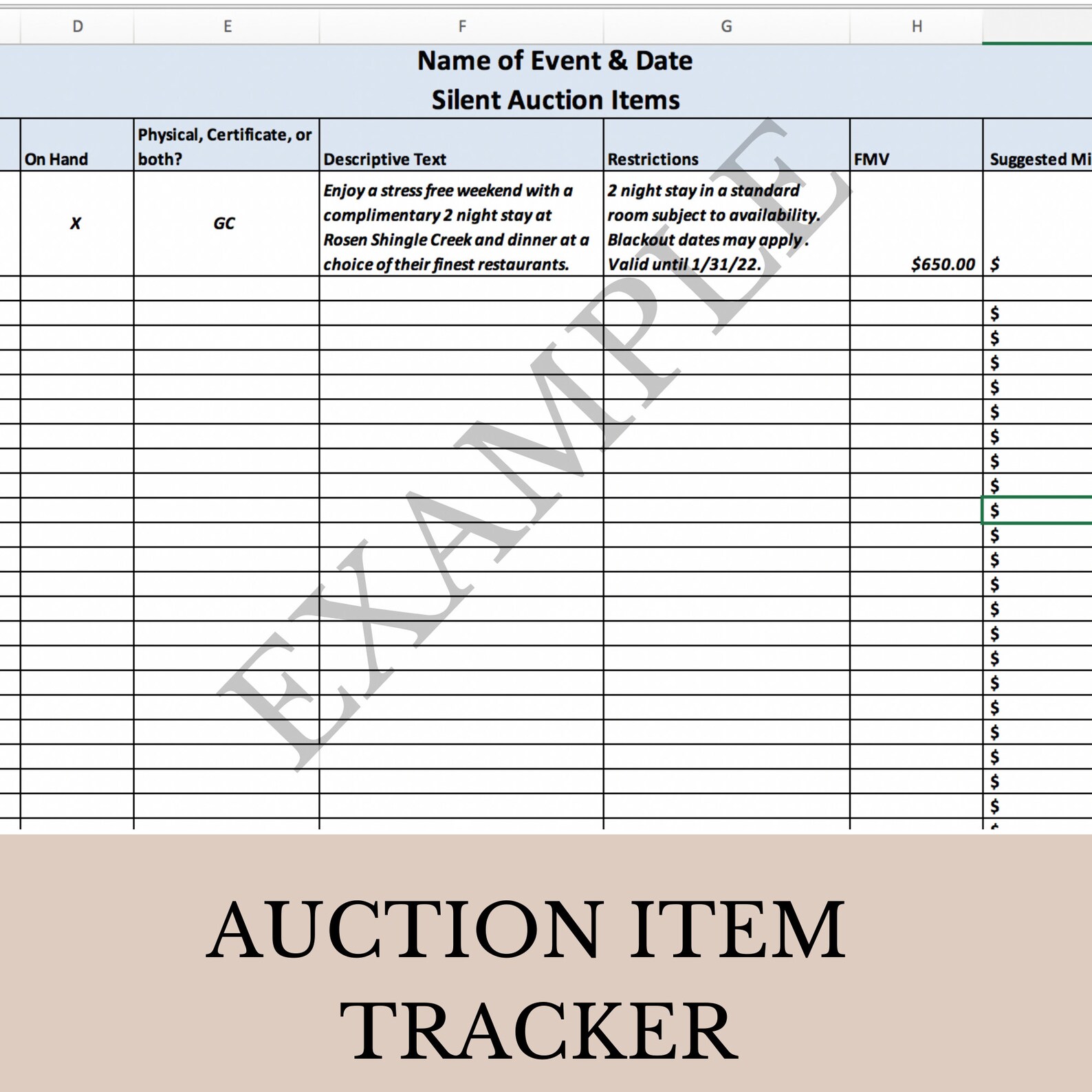 Complete Silent Auction CANVA Template Bundle - Includes Silent Auction ...