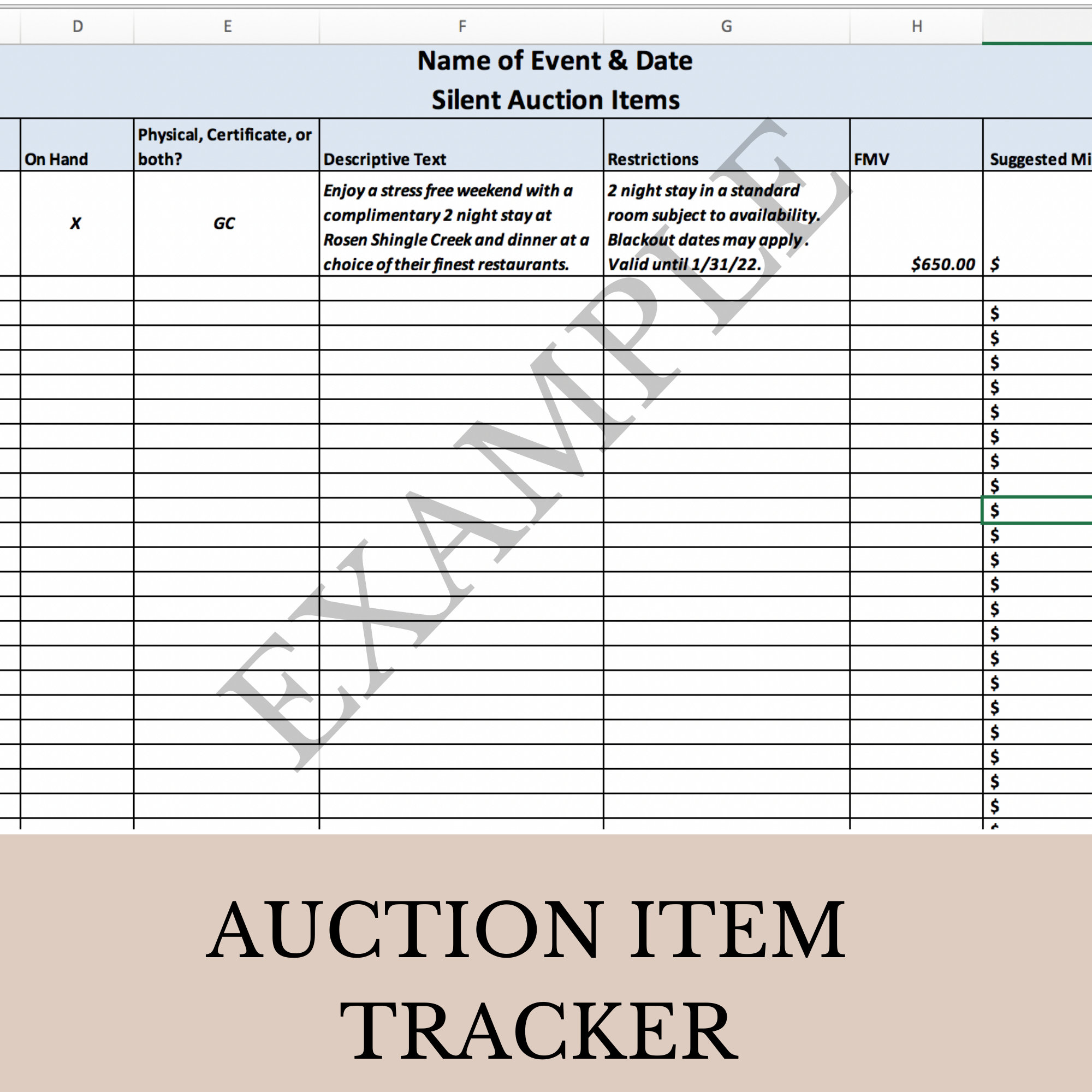 Complete Silent Auction CANVA Template Bundle - Includes Silent Auction ...