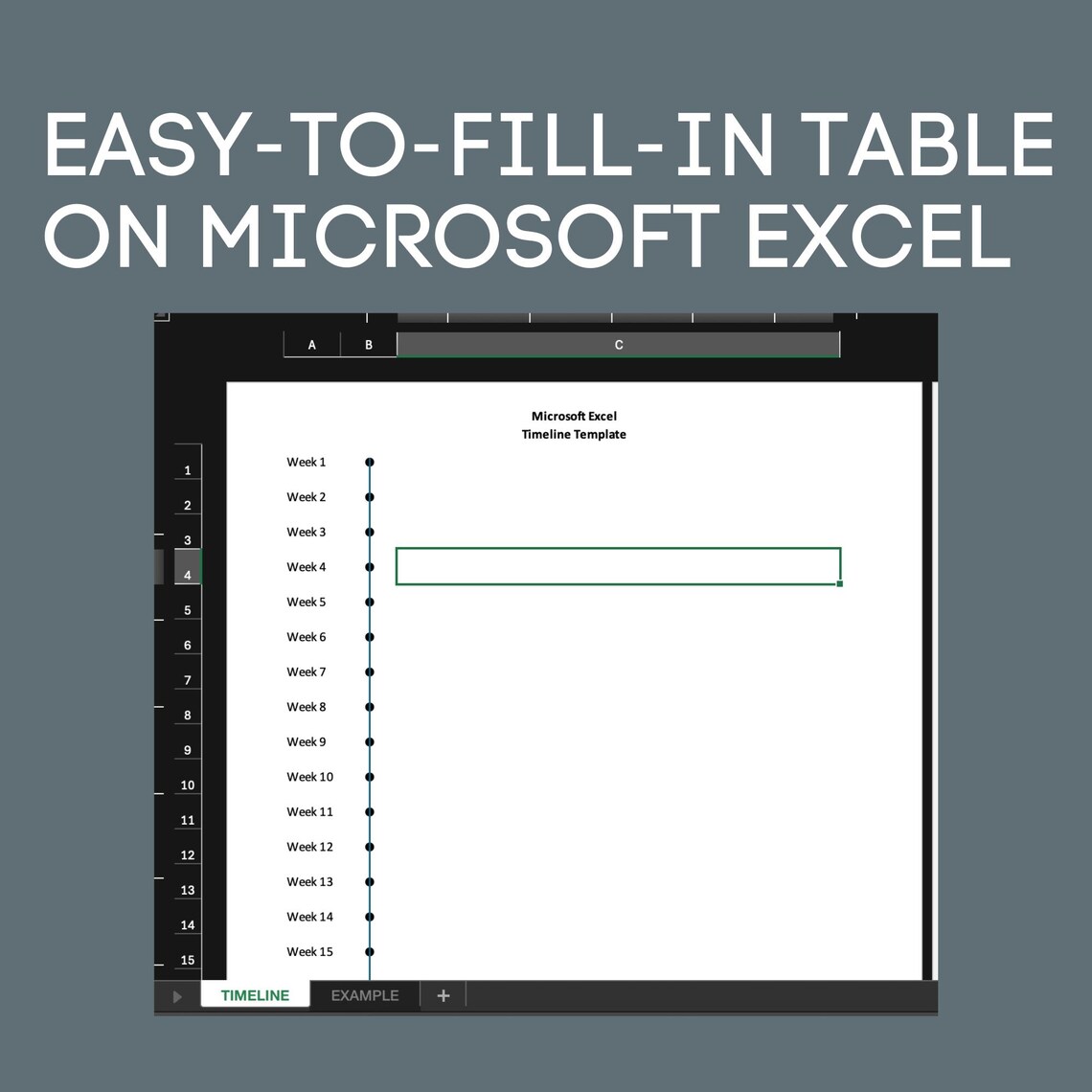 Microsoft Excel Timeline Template - Clean Timeline for Events, Travel ...