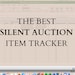 Silent Auction Donated Item Tracker for Fundraiser Events - Etsy