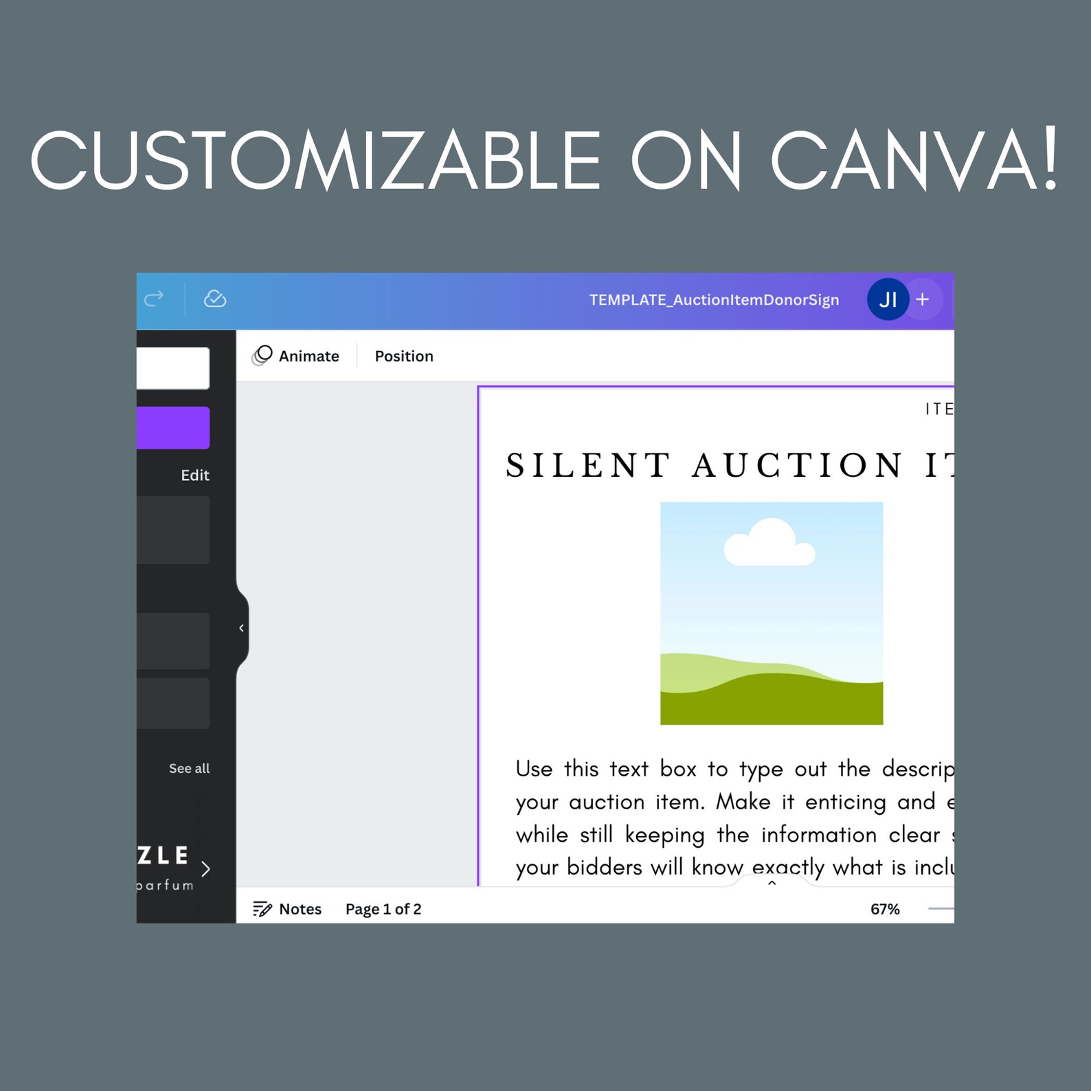 Silent Auction Sign With Donor Recognition - 8.5X11 And/or 8X10 - Etsy