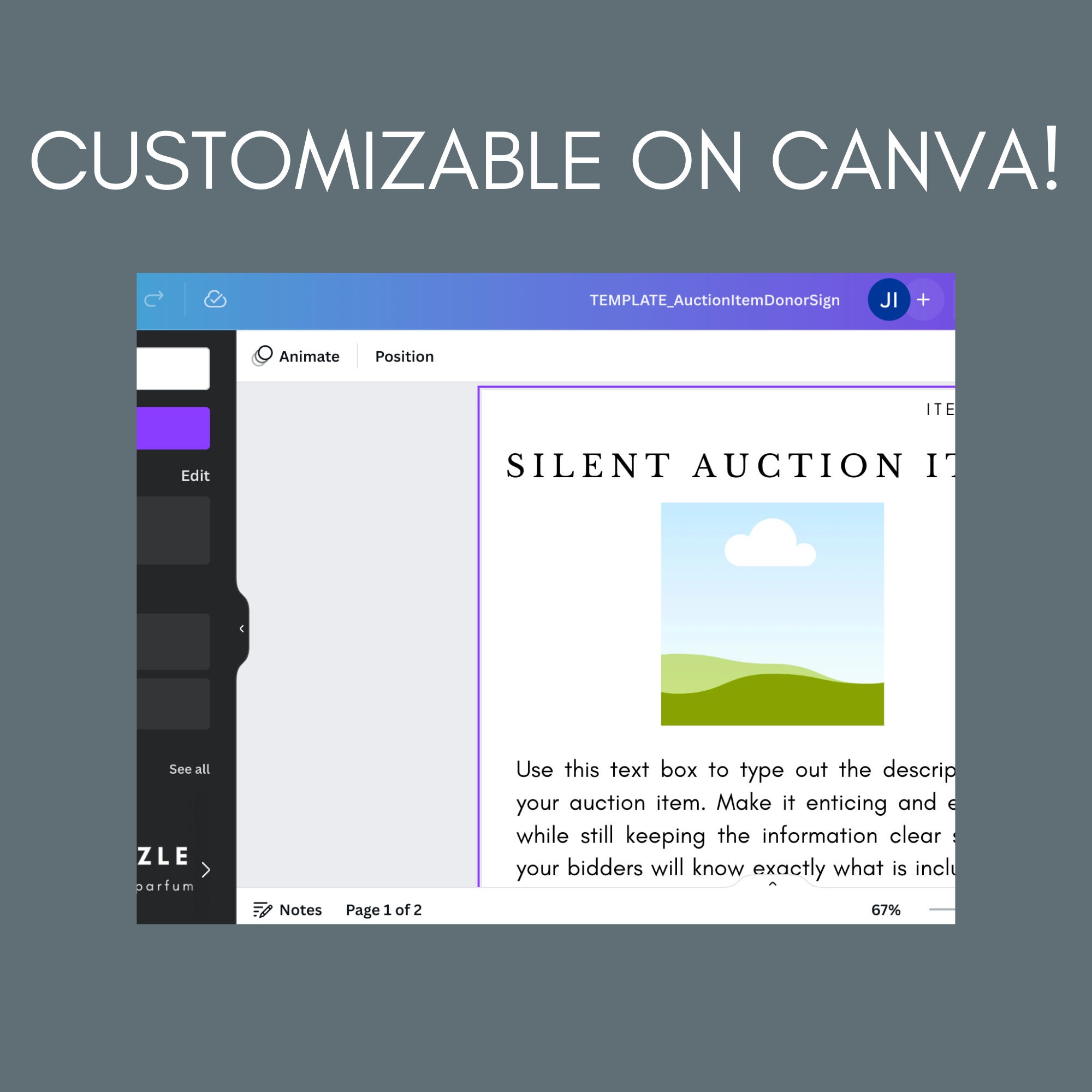 Silent Auction Sign With Donor Recognition - 8.5X11 And/or 8X10 - Etsy