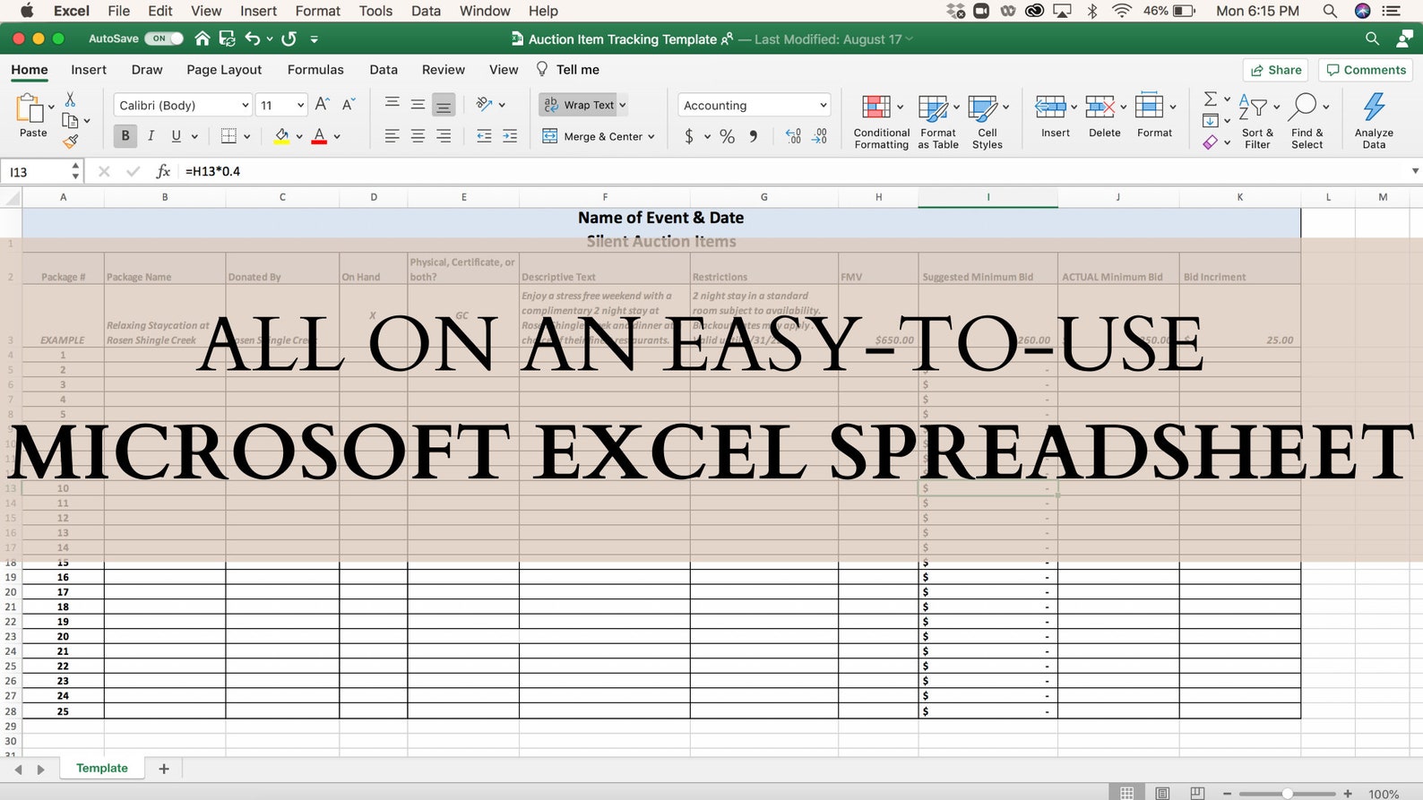 Silent Auction Donated Item Tracker for Fundraiser Events - Etsy