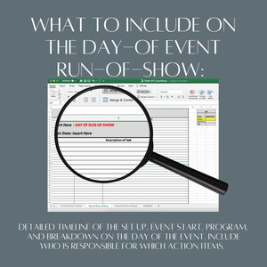 Run-of-show / Show Flow / Event Timeline Microsoft Excel Template | Use ...