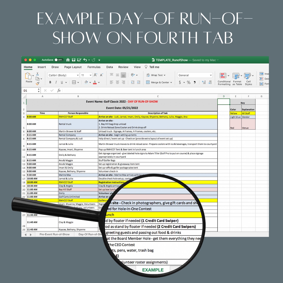 Run-of-show / Show Flow / Event Timeline Microsoft Excel - Etsy