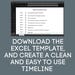 Microsoft Excel Timeline Template - Clean Timeline for Events, Travel ...