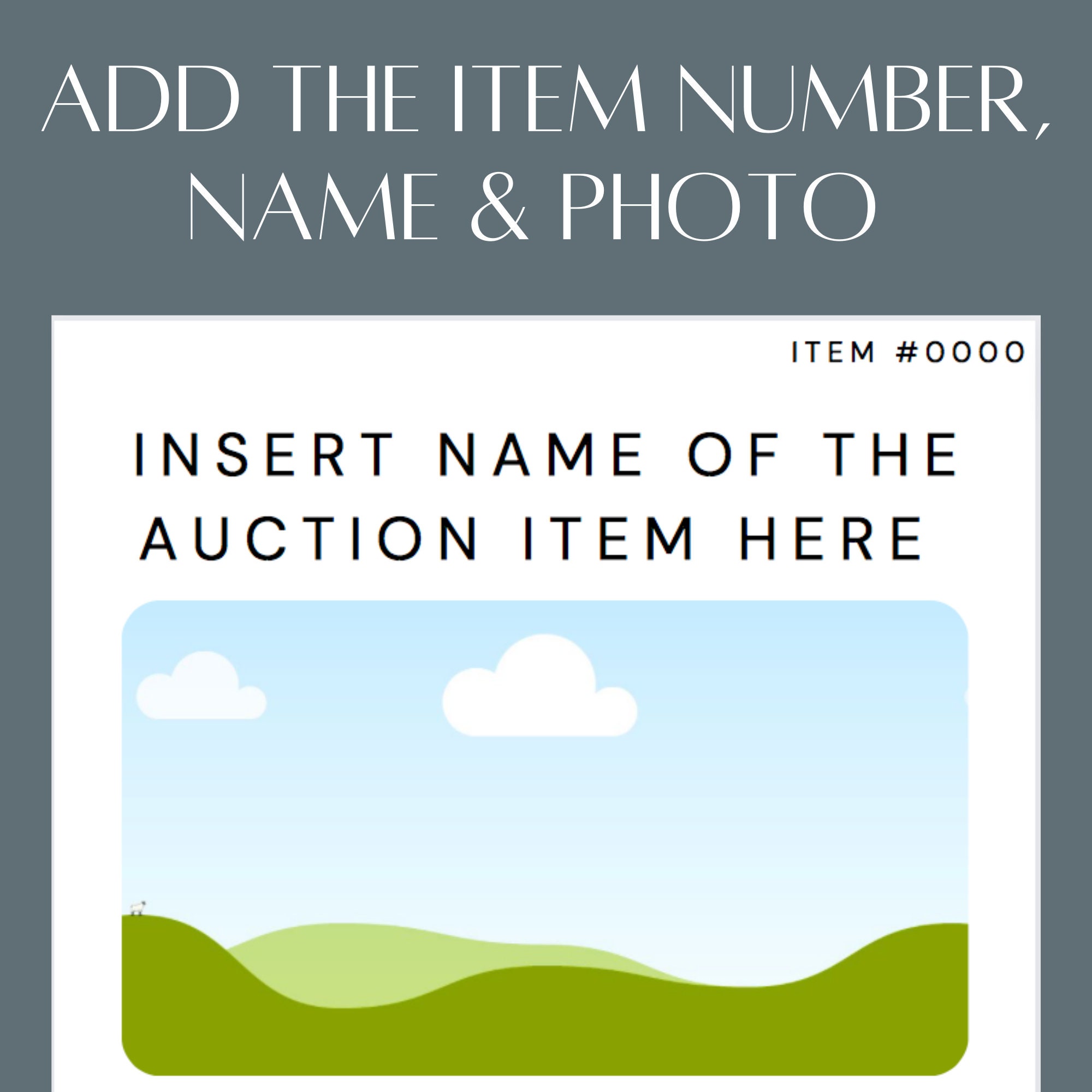 Silent Auction Prize Signage - Digital Canva Template - Etsy