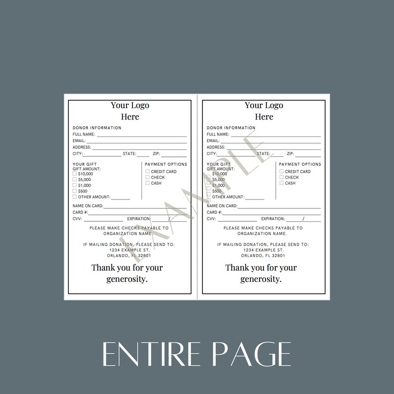 Custom Printable Donation Card for Nonprofit Fundraiser - Canva ...