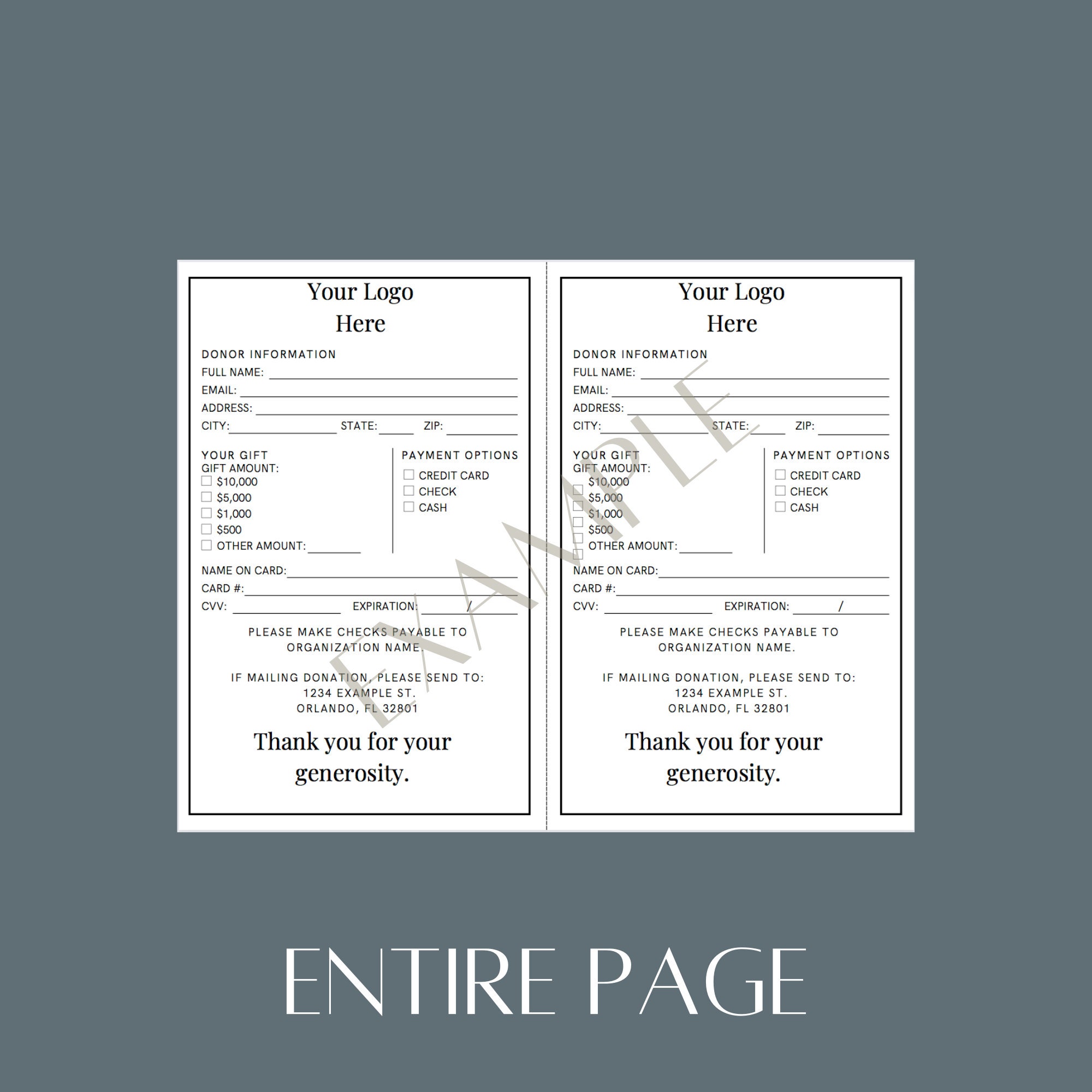 Custom Printable Donation Card for Nonprofit Fundraiser - Canva ...