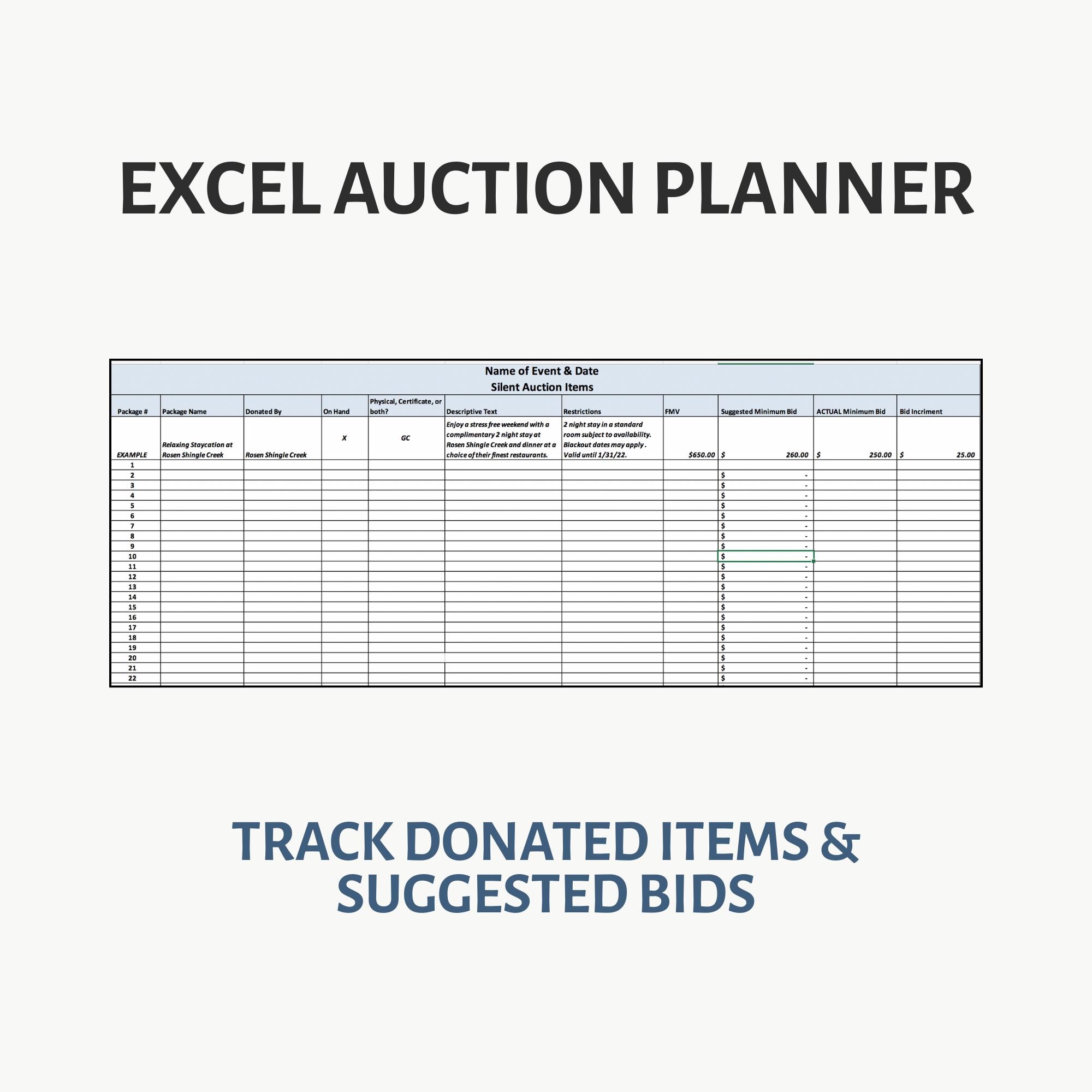 Complete Silent Auction Canva Template Bundle | Bid Sheets, Item Forms ...