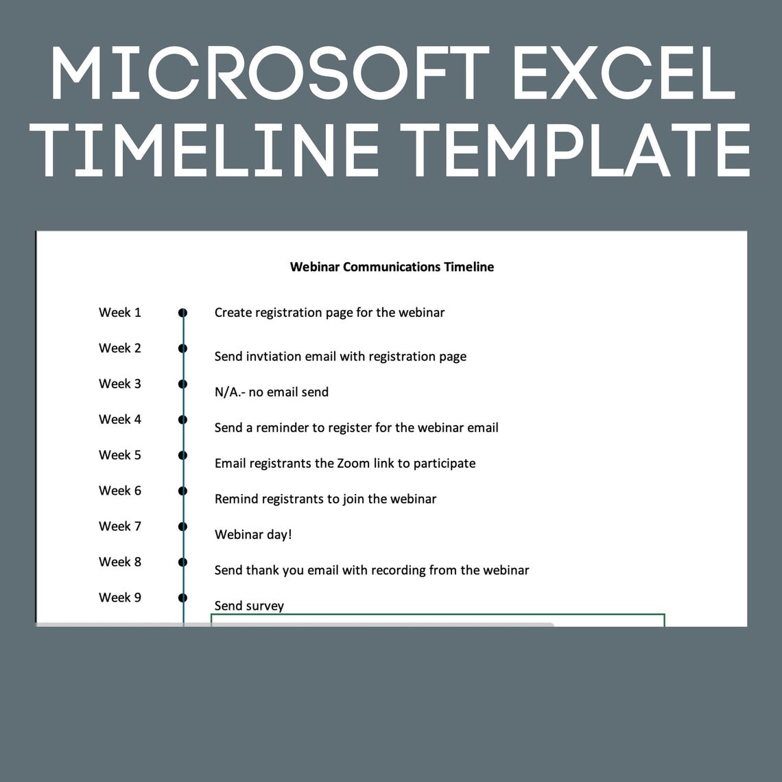 Microsoft Excel Timeline Template - Clean Timeline for Events, Travel ...