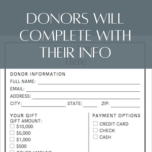 Custom Printable Donation Card for Nonprofit Fundraiser - Canva ...