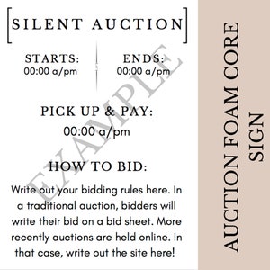 Complete Silent Auction CANVA Template Bundle - Includes Silent Auction ...
