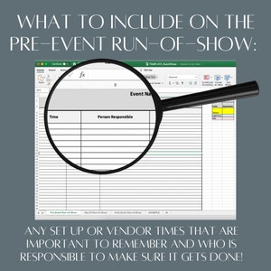 Run-of-show / Show Flow / Event Timeline Microsoft Excel Template | Use ...