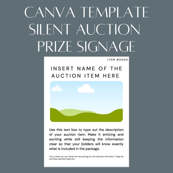 Silent Auction Sign - Etsy