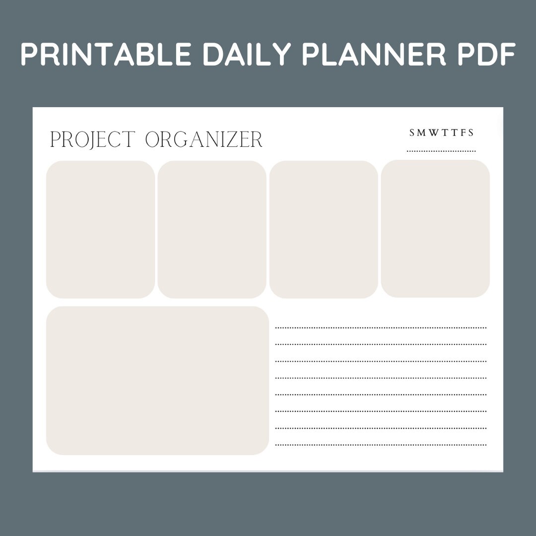 Printable Daily Planner / Project Organizer PDF File - Etsy