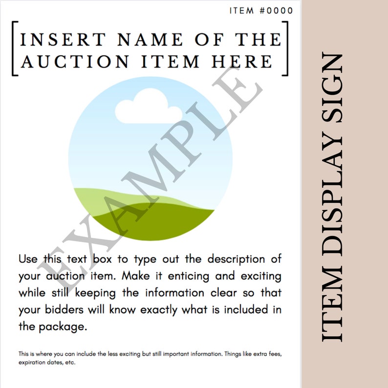 Complete Silent Auction CANVA Template Bundle - Includes Silent Auction ...