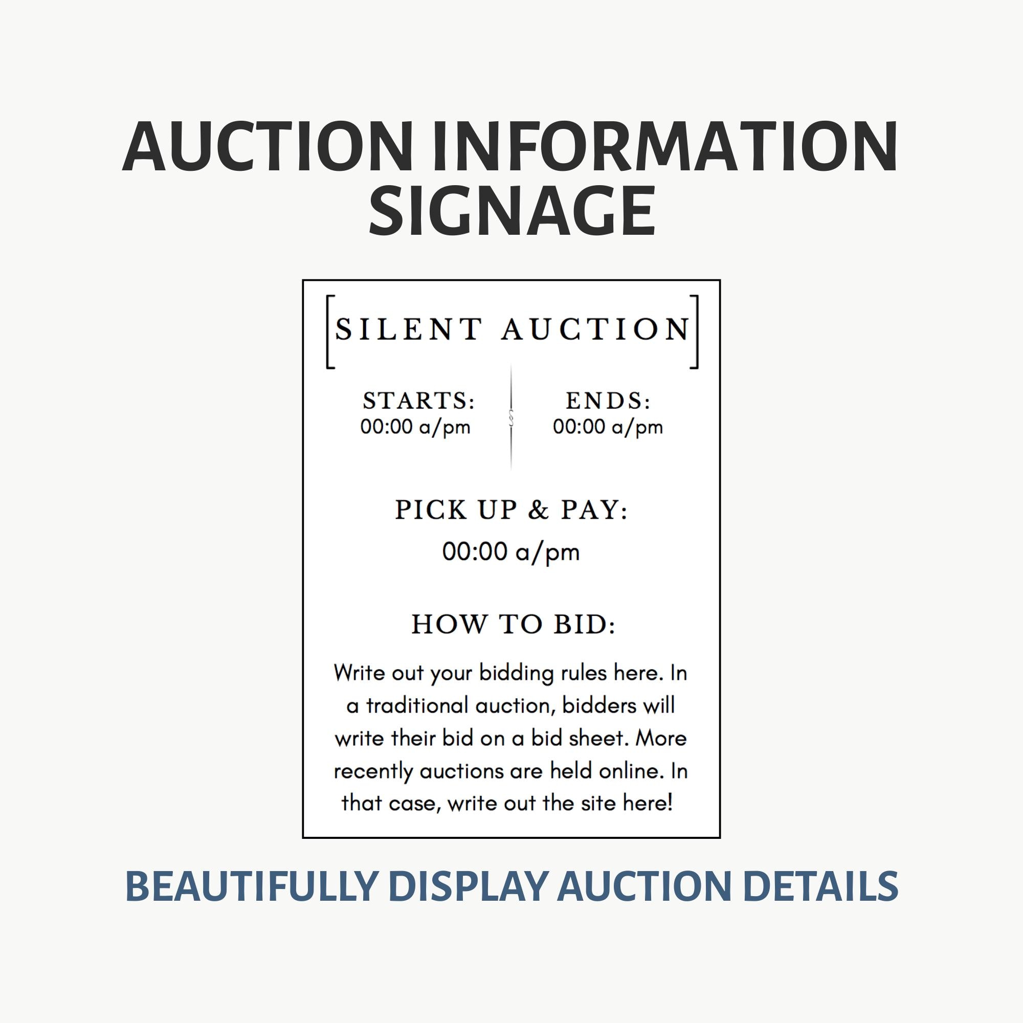 Complete Silent Auction Canva Template Bundle | Bid Sheets, Item Forms ...