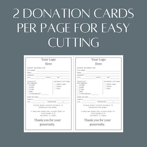 Custom Printable Donation Card for Nonprofit Fundraiser - Canva ...