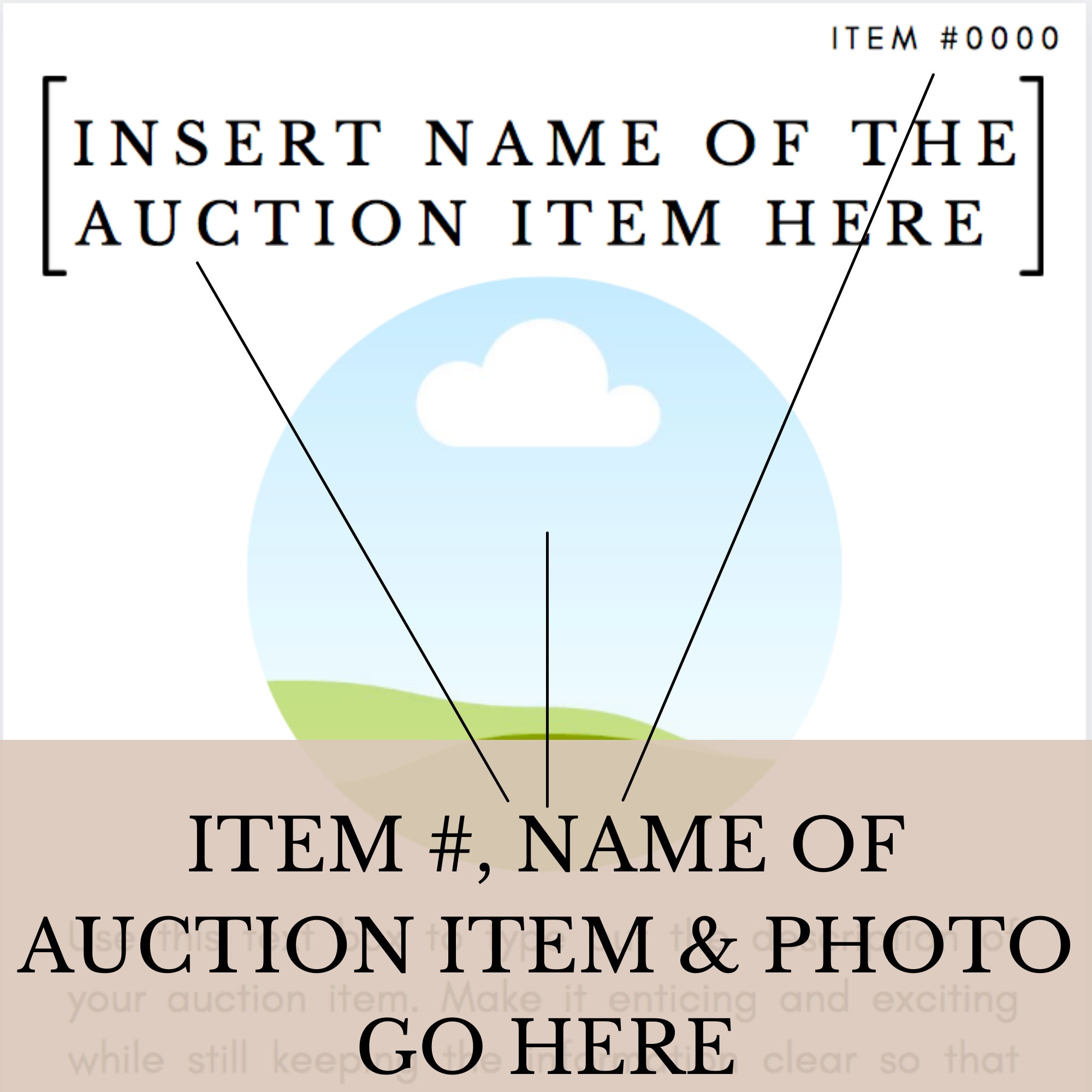 Printable Silent Auction Item Sign CANVA TEMPLATE - Fill Out Auction ...