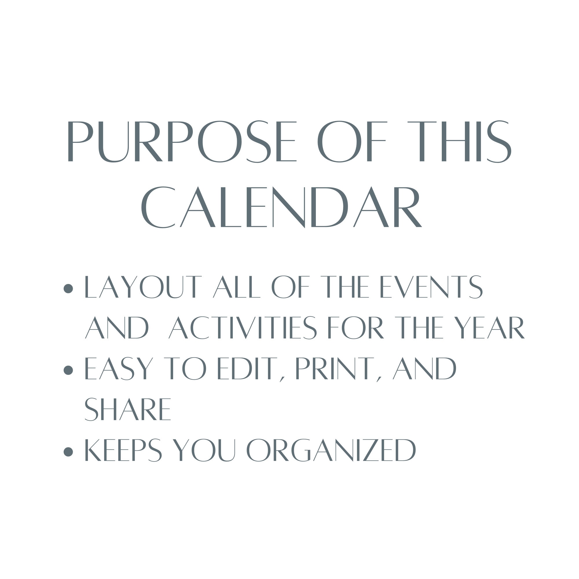 Annual Events Calendar Microsoft Excel Template - Use for Event ...