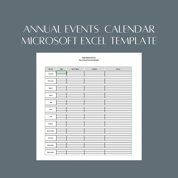 Plantilla De Calendario De Eventos