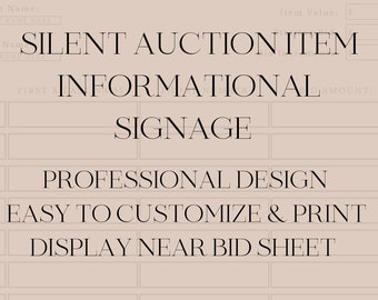 Silent Auction Template | Etsy