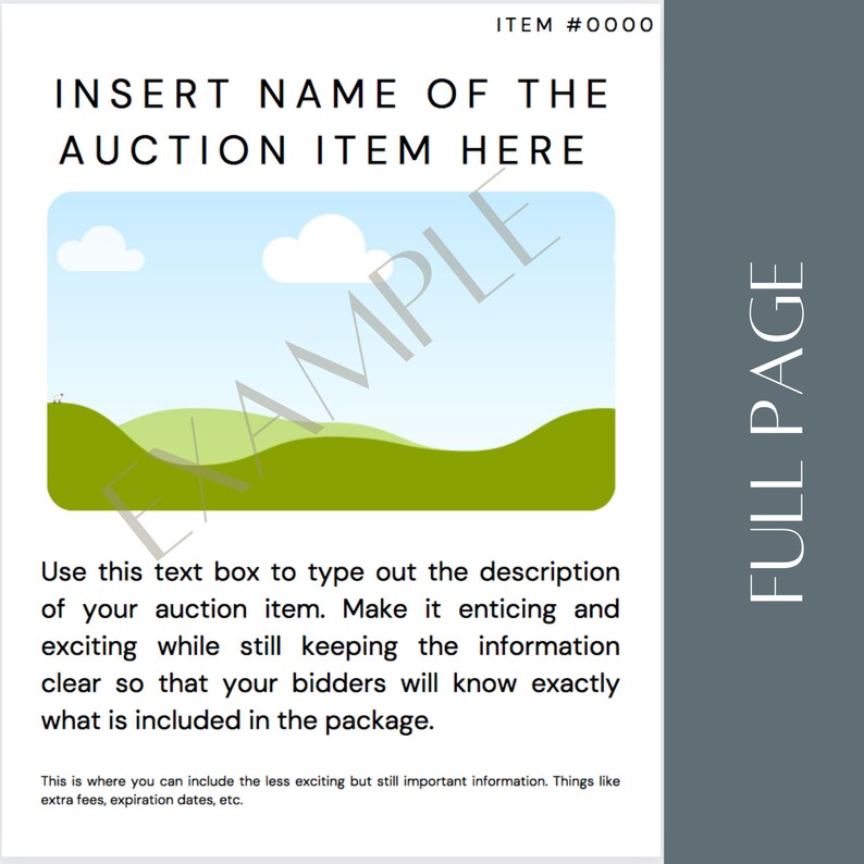 Silent Auction Prize Signage - Digital Canva Template - Etsy