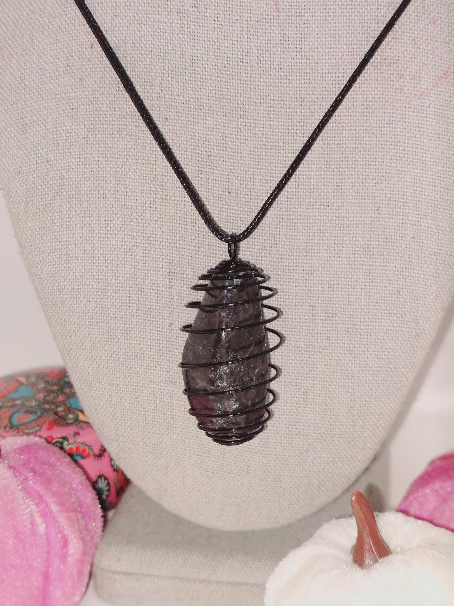 Black Starry Night Granite Stone Necklace - Akashic Records Stone ...