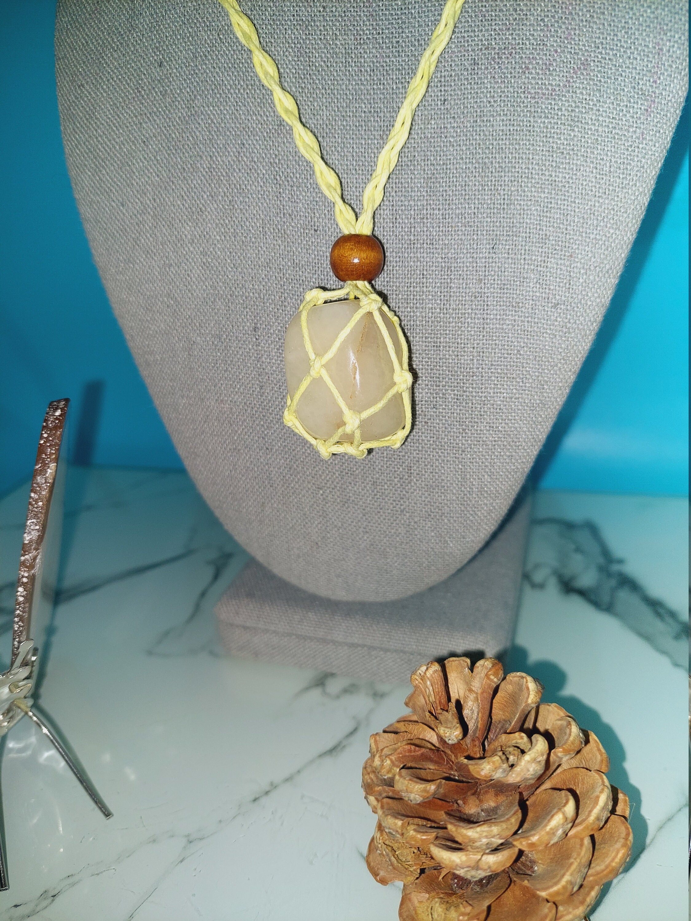 Butter, Buttercream Quartz or Yellow "jade" Quartz Crystal Pendant ...
