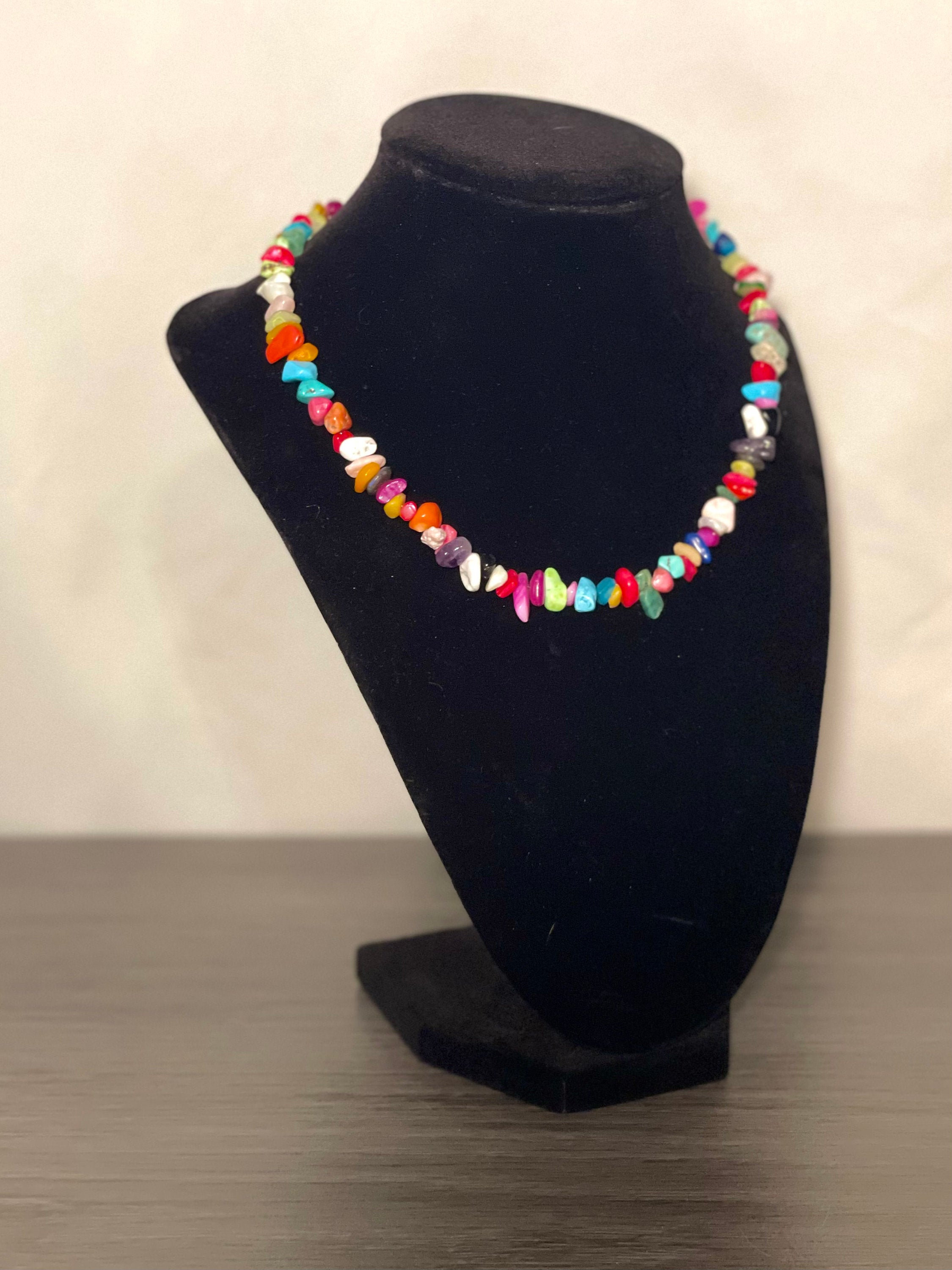Multicolored Crystal Necklace - Etsy UK