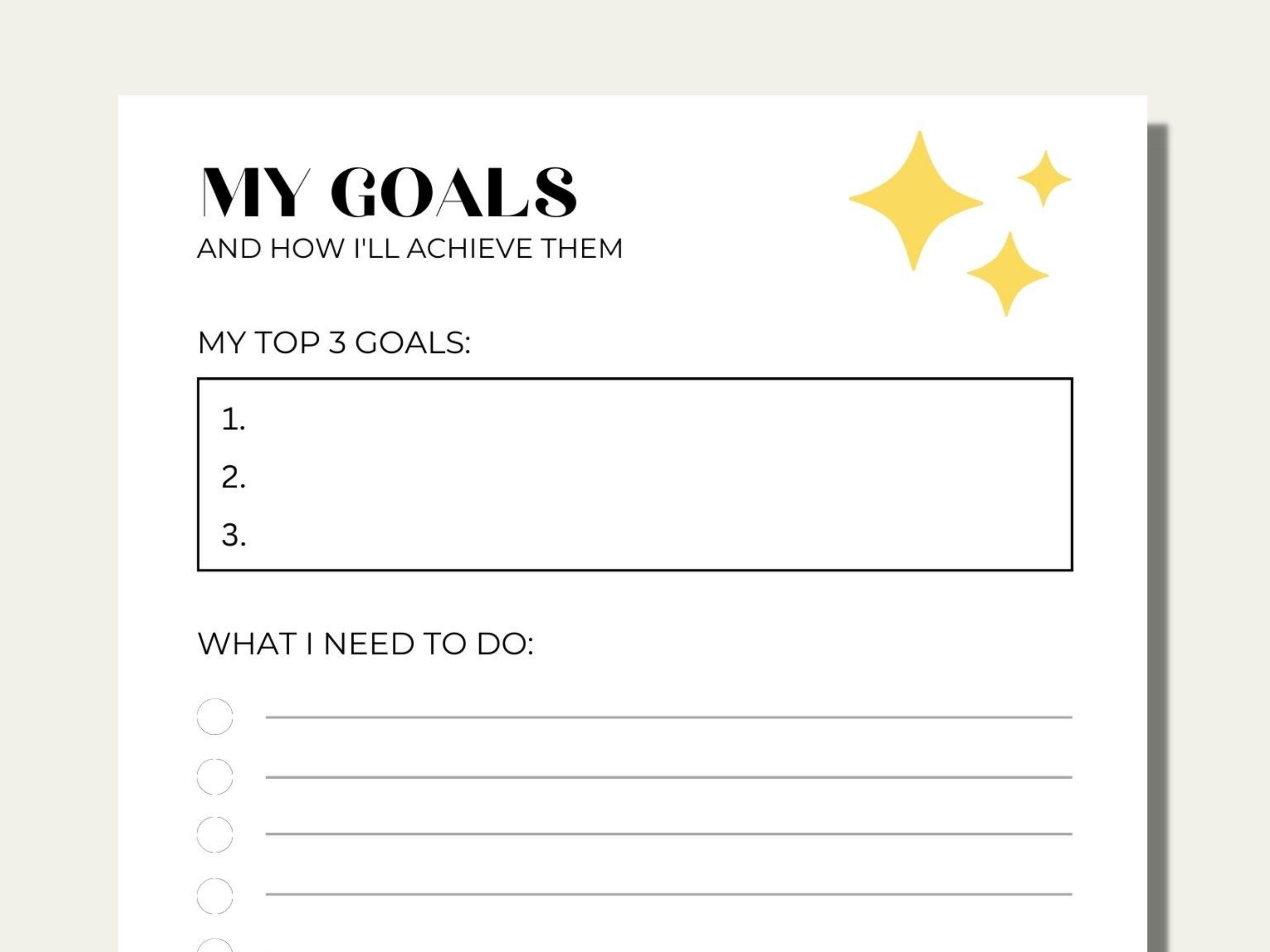My Goal Planner A4 & A5 Printable Planner for Goal Setting - Etsy