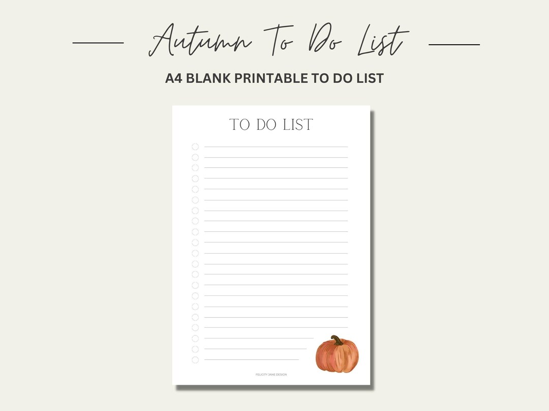 Autumn to Do List: A4 Printable Pumpkin to Do List - Etsy