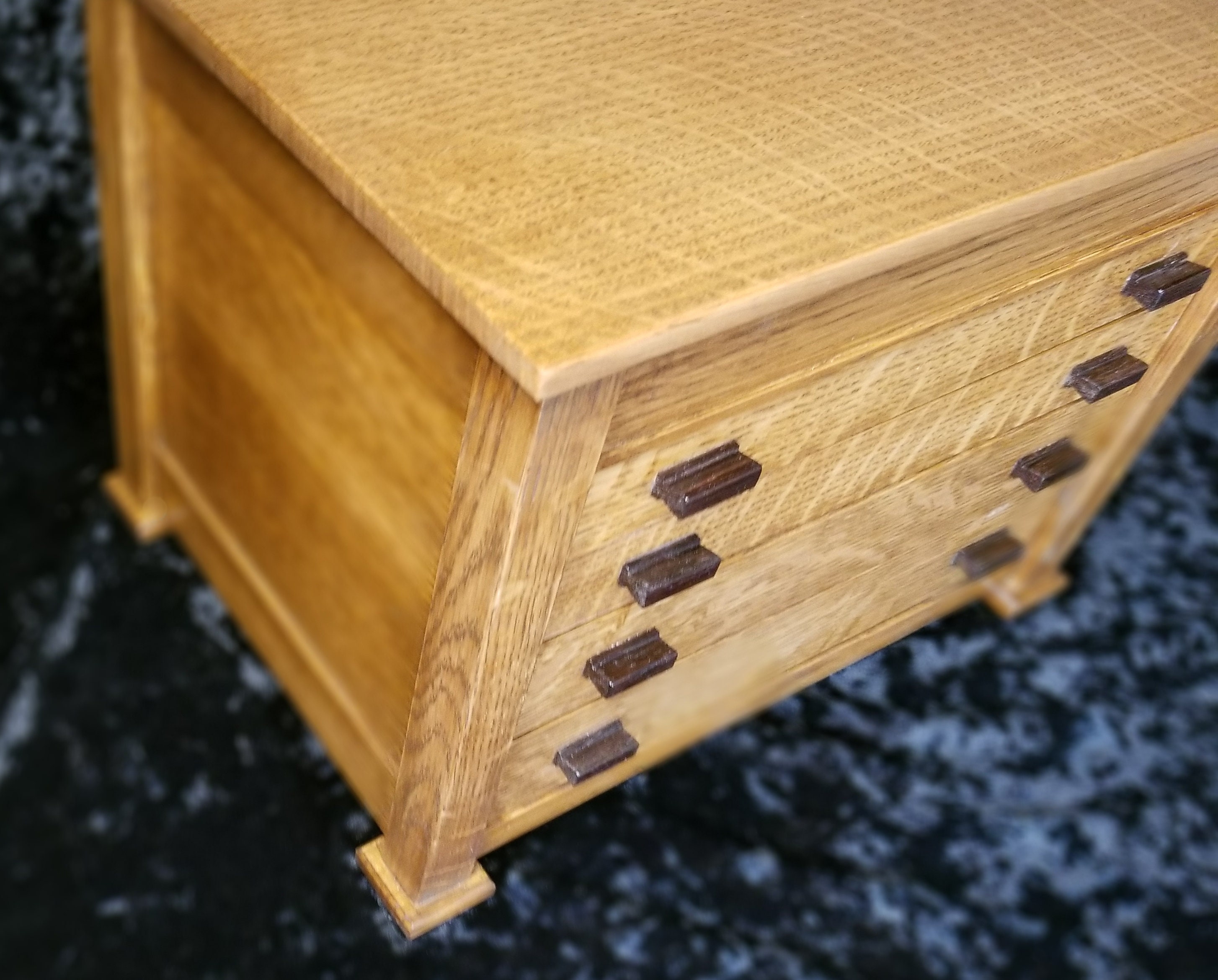 Mission Oak Handmade Wooden Jewelry Box Quarter Sawn Oak With Four ...