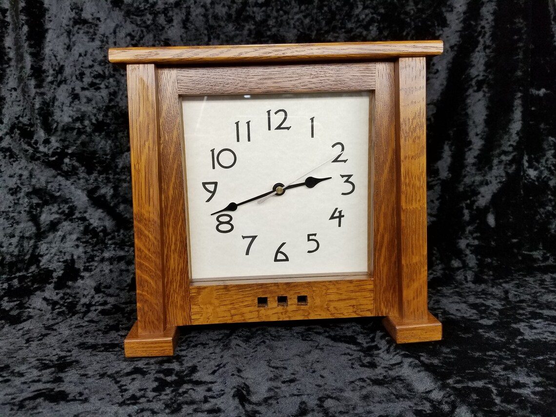 Mission-style Arts & Crafts Mantel Clock Quarter-sawn Oak With - Etsy