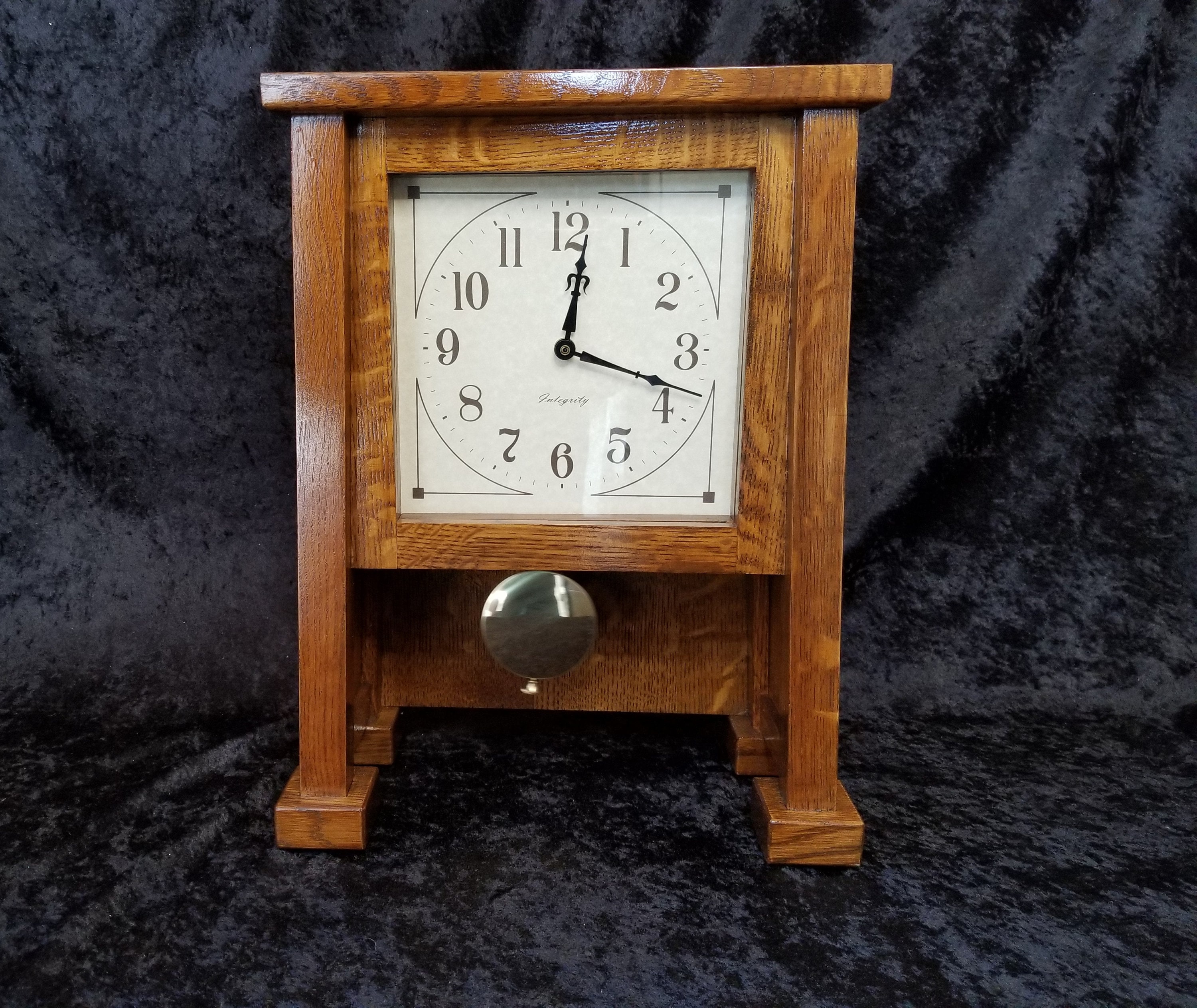 Mission Style Oak Clock Stickely Style Oak Clock Arts and Craft Style ...
