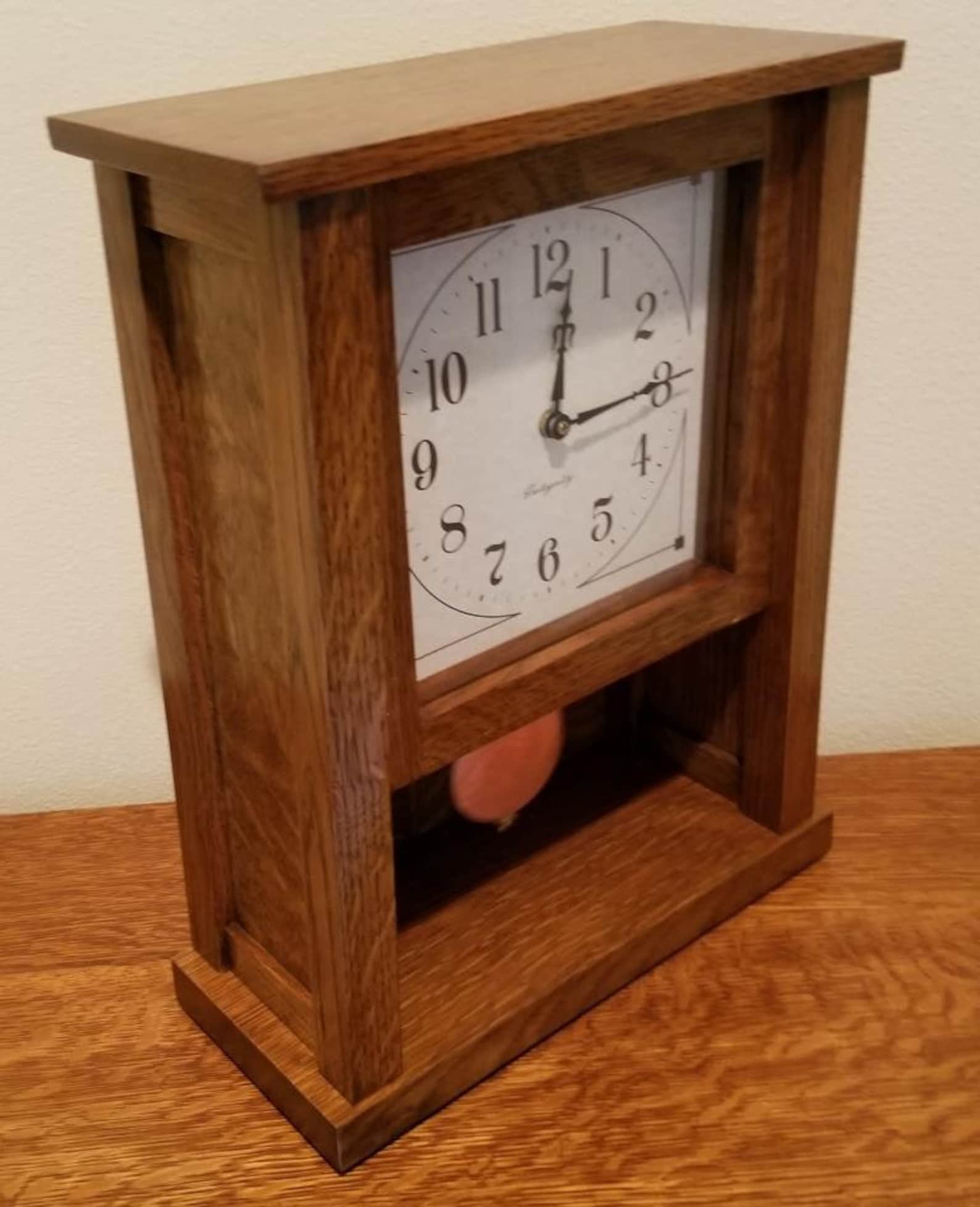 Handmade Mission Style Arts & Crafts Mantel Clock Quarter Sawn Oak ...
