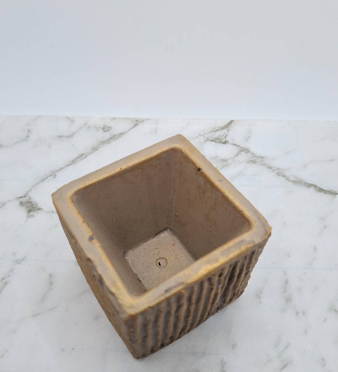 Mini Square Planter Pot (pink and Gold) - Etsy