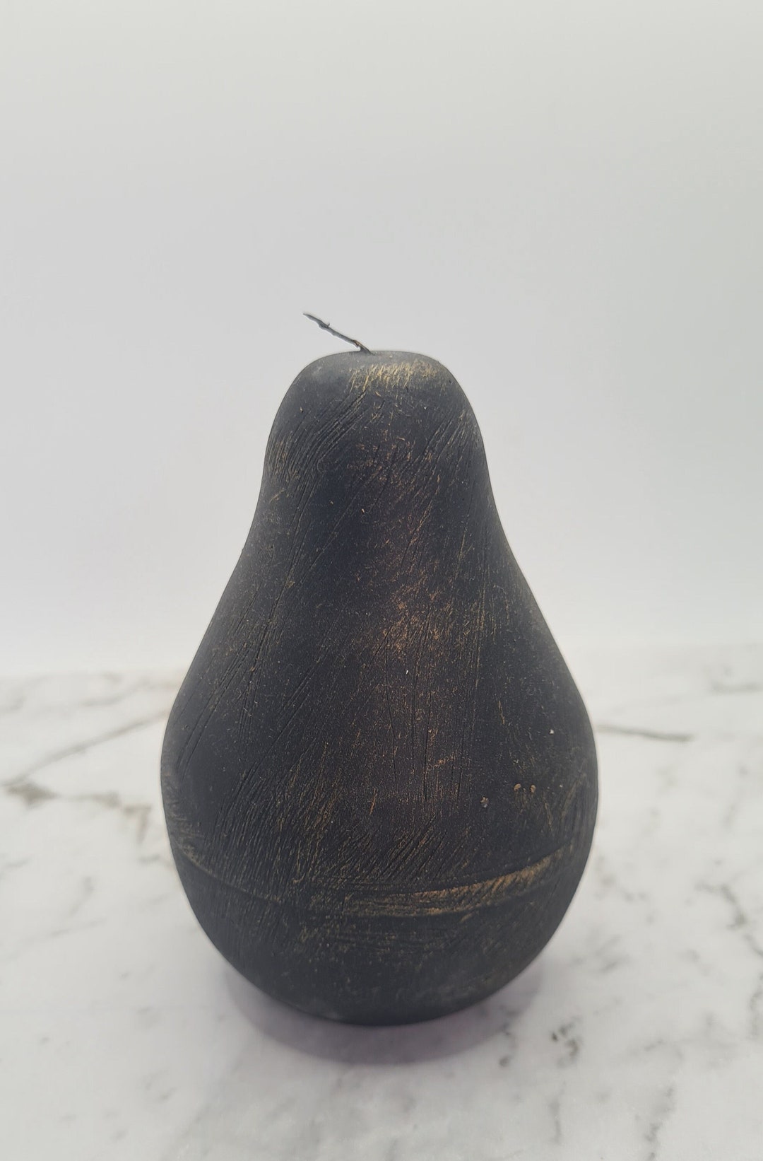 Hand-painted Concrete Pear Decoration, Black and Gold - Etsy