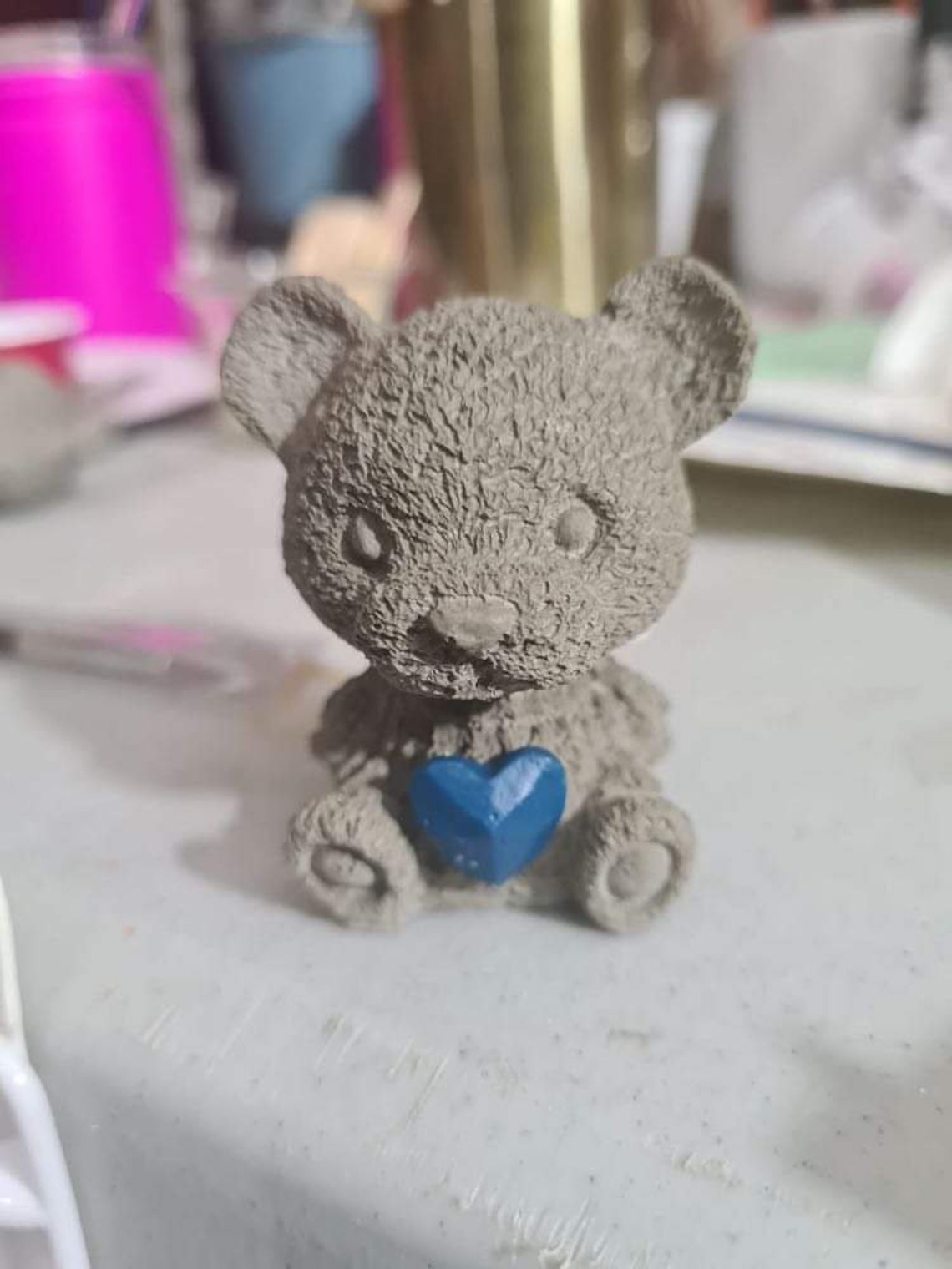 Teddy Bear blue Heart Miniature - Etsy