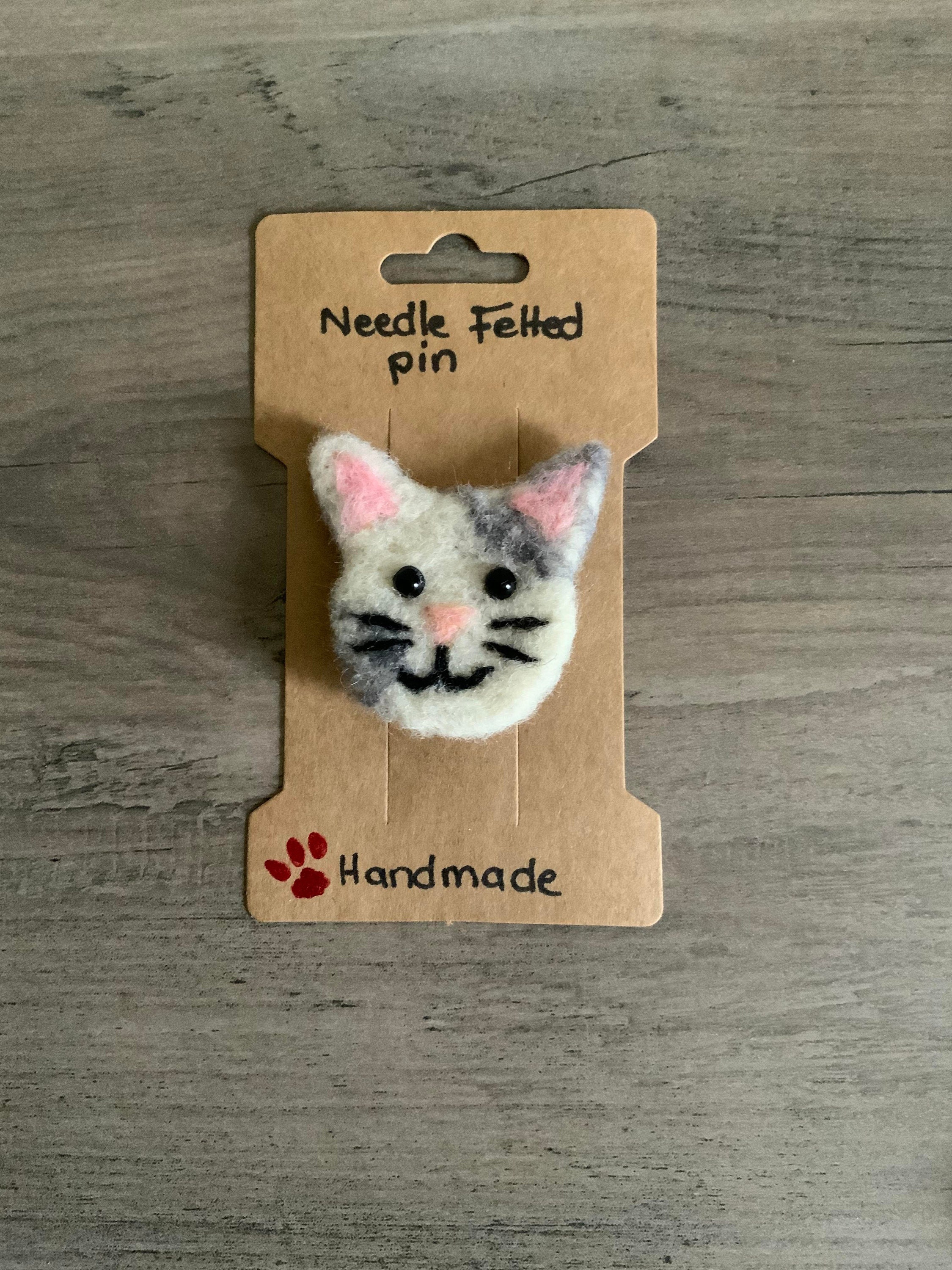 Cat Pin / Brooch Needle Felted Pin Wool Pin Cat Lovers' - Etsy