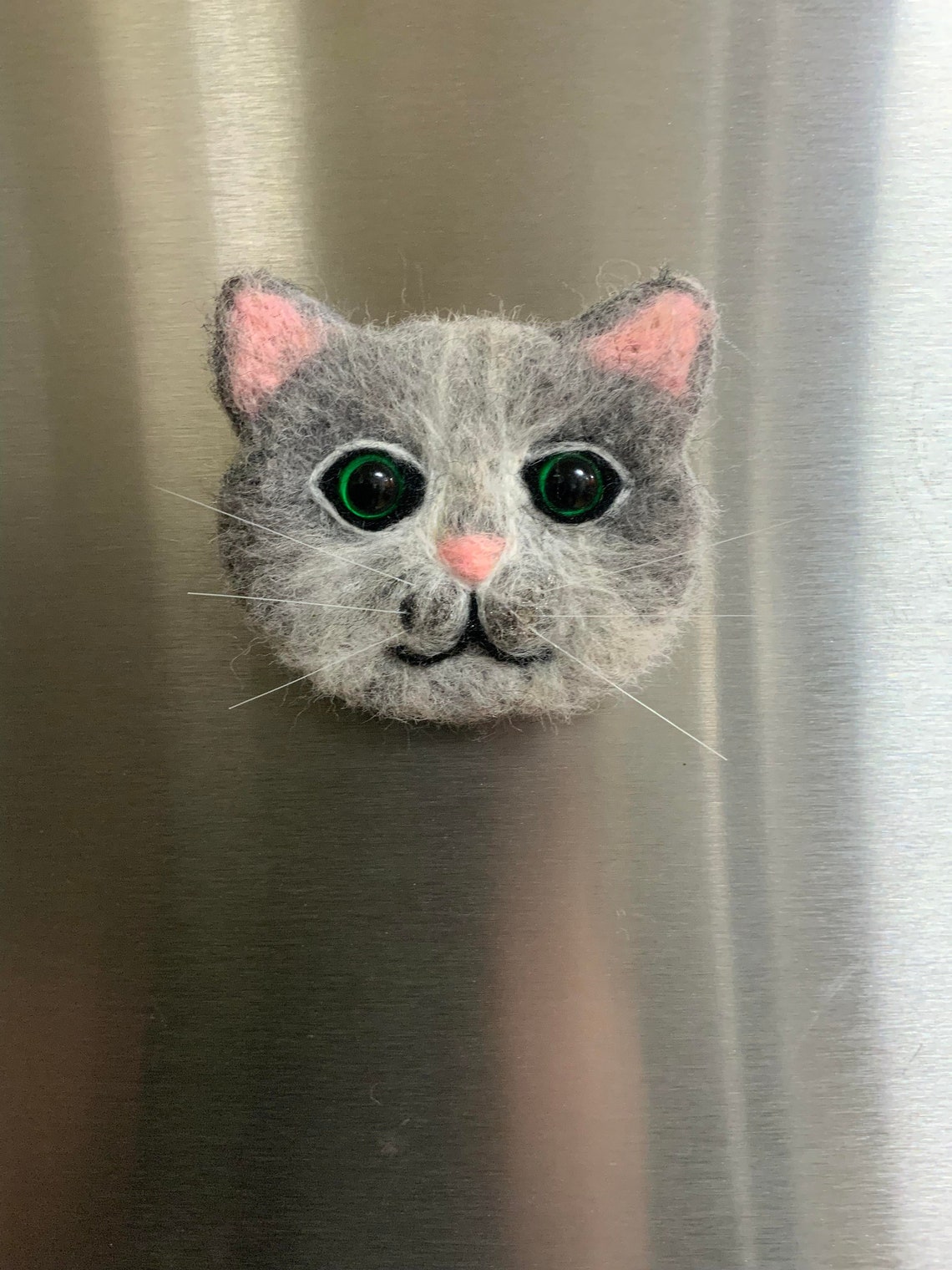 Cat Magnet Cute Cat Face Needle Felted Cat Ginger Cat Face | Etsy