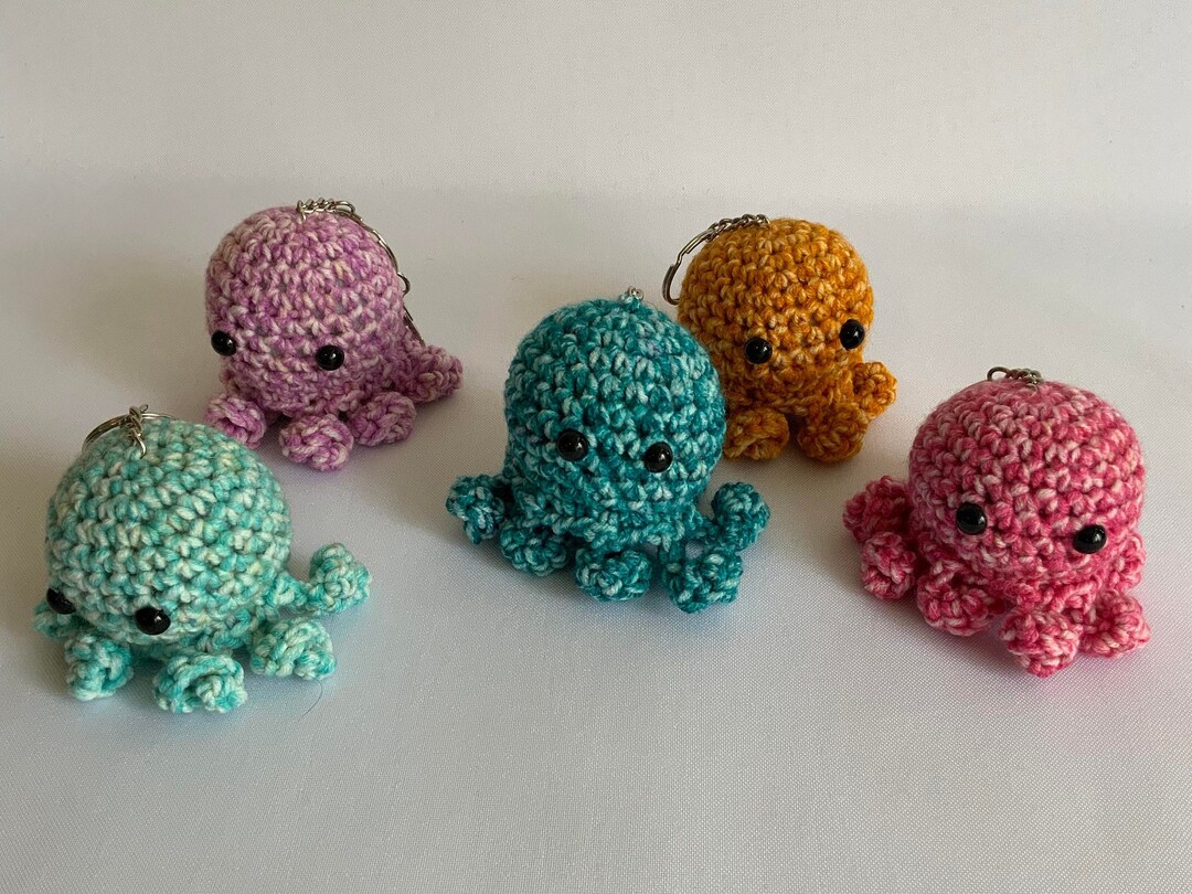 Crochet Octopus Keychain: Handmade Sea Creature Charm - Etsy
