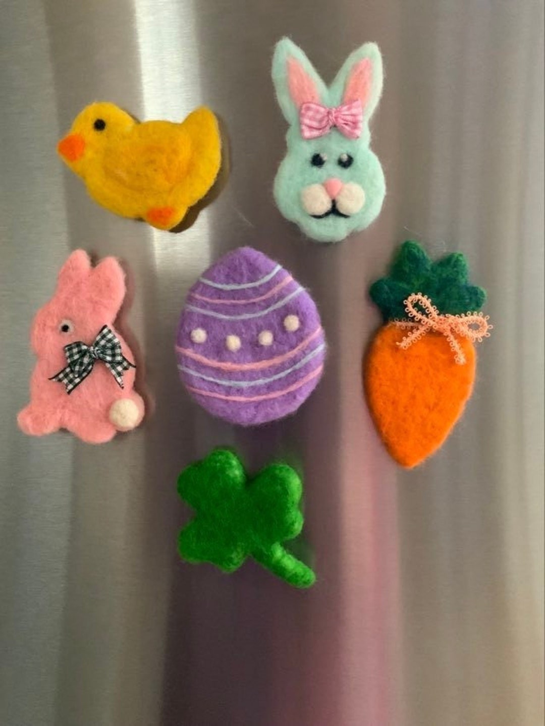 Easter Magnets, Easter Bunny, Easter Egg, Shamrock, Needle Felted ...