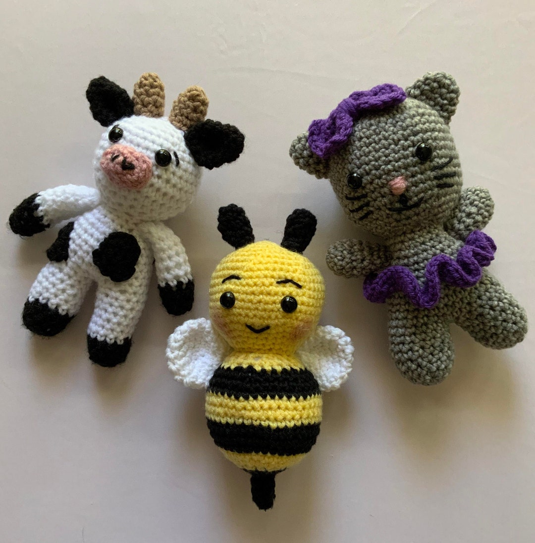 Stuffed Animal Crochet Cow Stuffie Crochet Cat Stuffie - Etsy