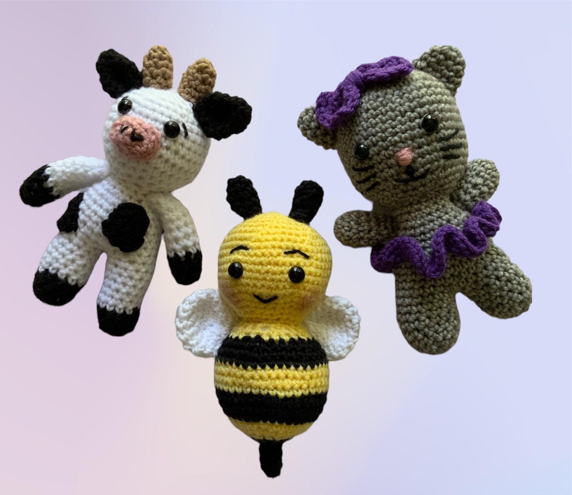 Stuffed Animal Crochet Cow Stuffie Crochet Cat Stuffie - Etsy
