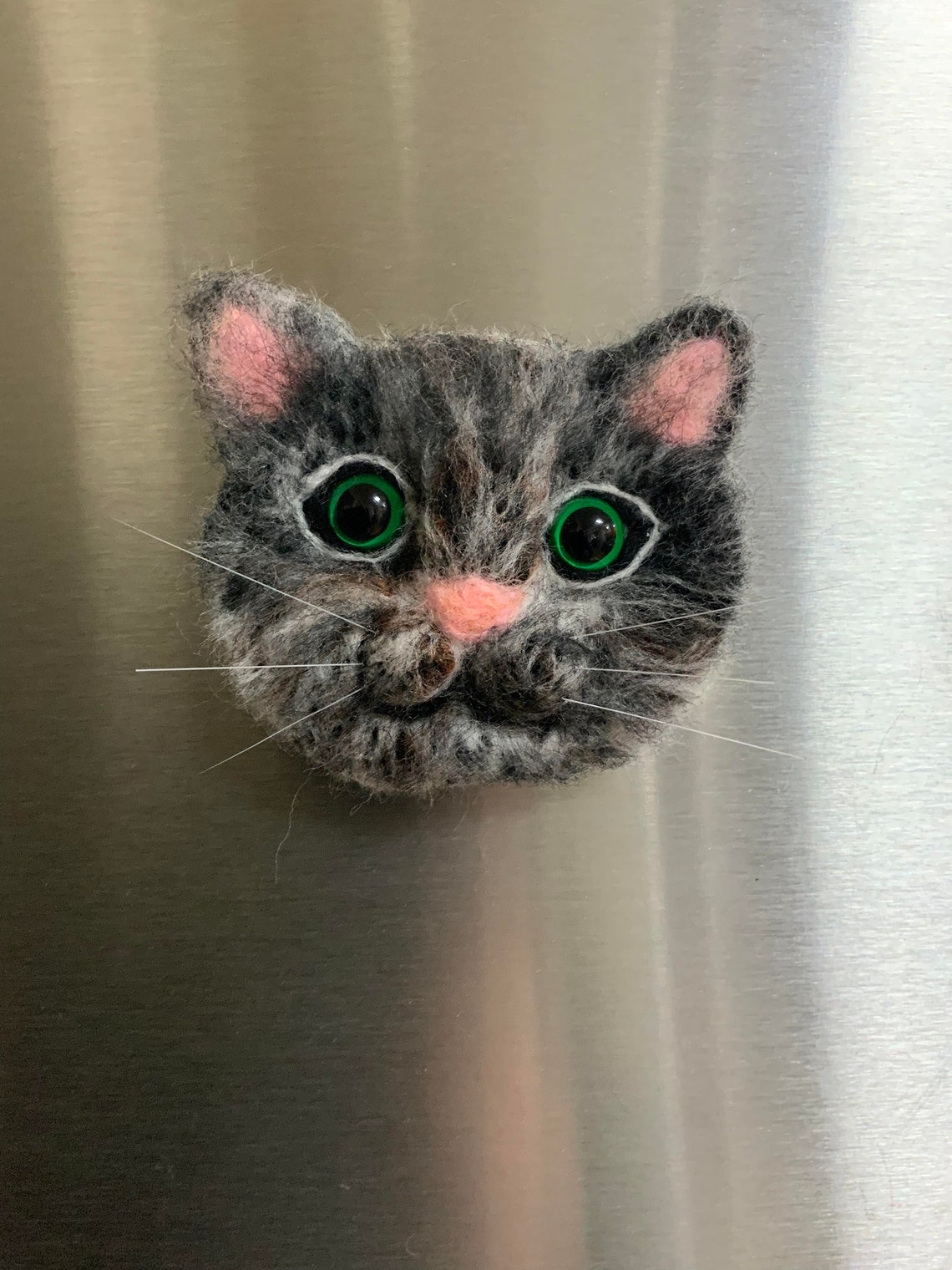 Cat Magnet Cute Cat Face Needle Felted Cat Ginger Cat Face | Etsy