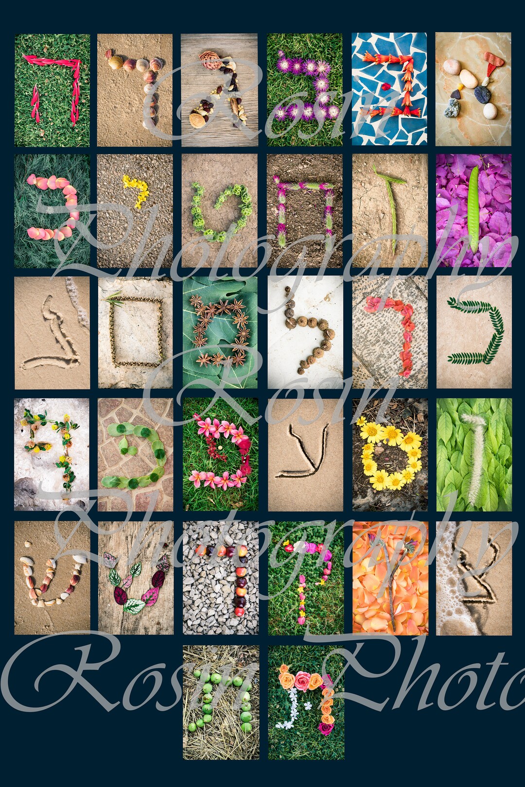 Navy Aleph Bet POSTER High Resolution Printable, Hebrew Wall Art ...