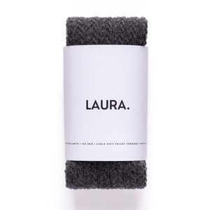 Laura Ethically Made Cable Knit Cotton Tights Gray - Etsy